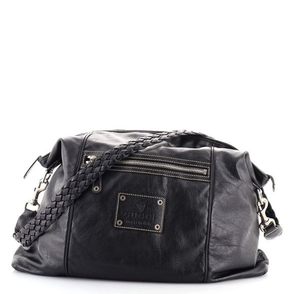 Gucci | Bags | Gucci Crest Chain Hobo Leather Large Black | Poshmark